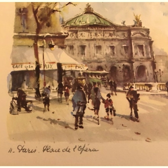 Art | Vintage Watercolor Print Of A Parisian Scene C195s | Poshmark